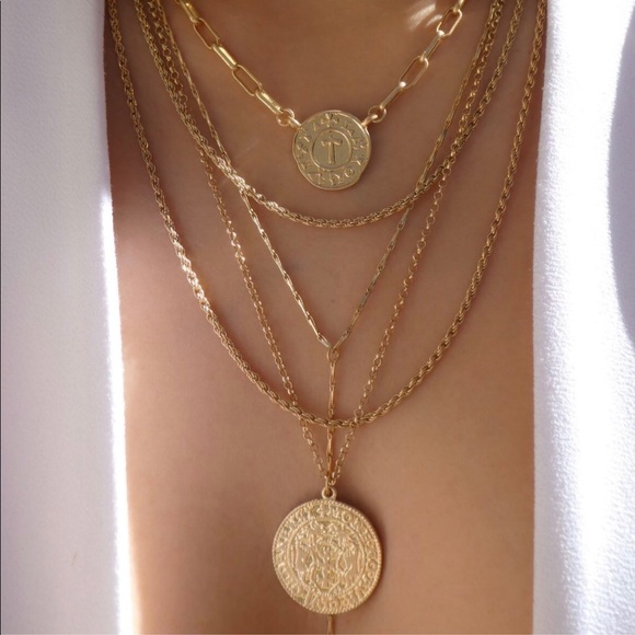 Jewelry | Triple Metal Coin Pendant Necklace | Poshmark